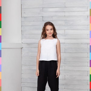 White Kids Top. Basic Girls Tank. Sleeveless Kids Top. Kids Crop Top ...