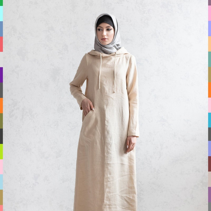 Linen Natural Abaya - Etsy