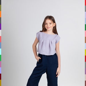 Basic Kids Tops. Purple Kids Top. Simple Girls Tunic. Teen Blouse ...
