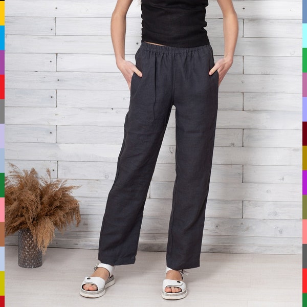 Grey Linen Pants - Etsy