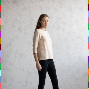 Linen Tees. Linen Tee 3/4 Sleeve. Washed Linen Tees. Simple Linen Tee ...