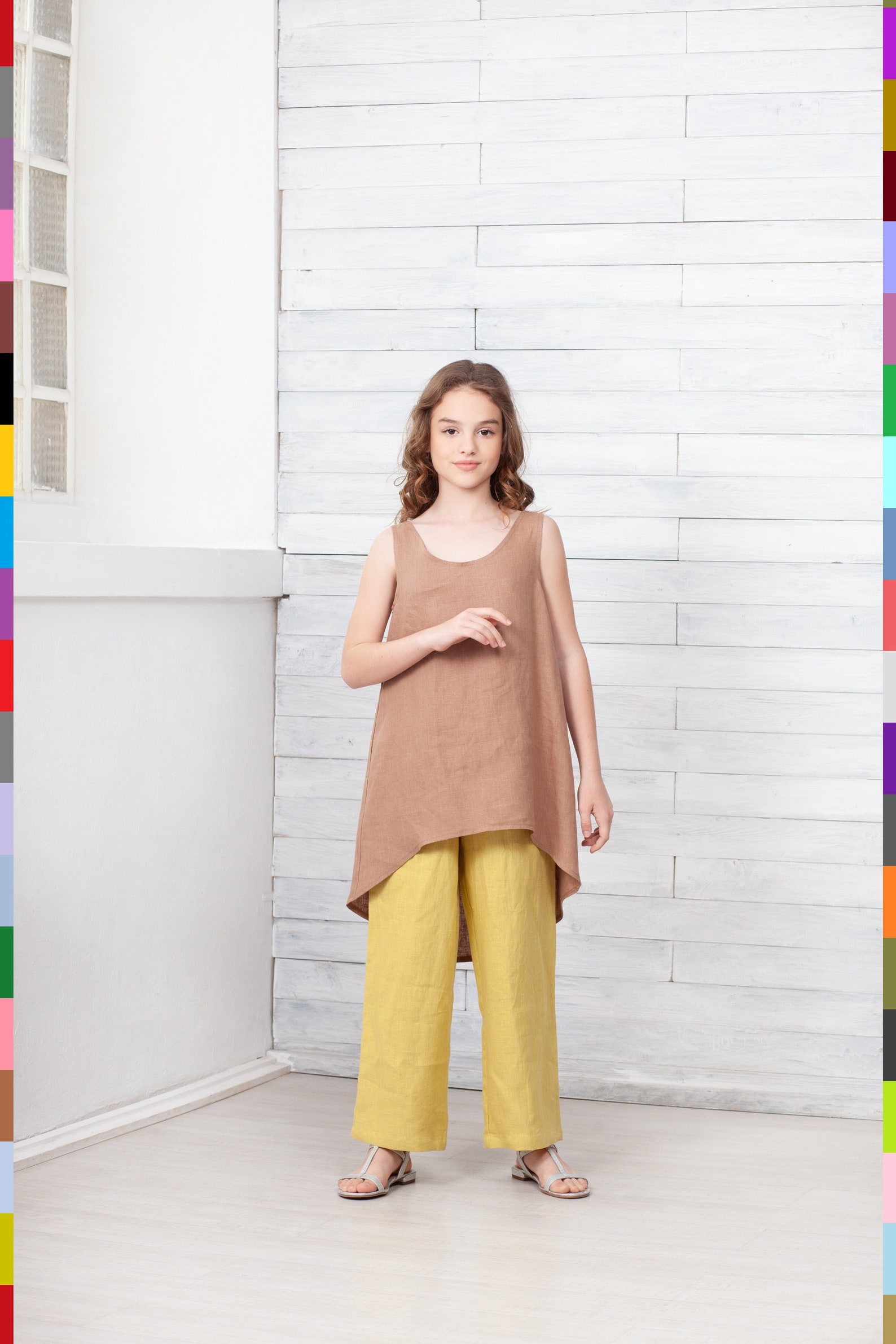 Brown Kids Tunic. Simple Girls Tunic. Asymmetric Teens Tunic. | Etsy