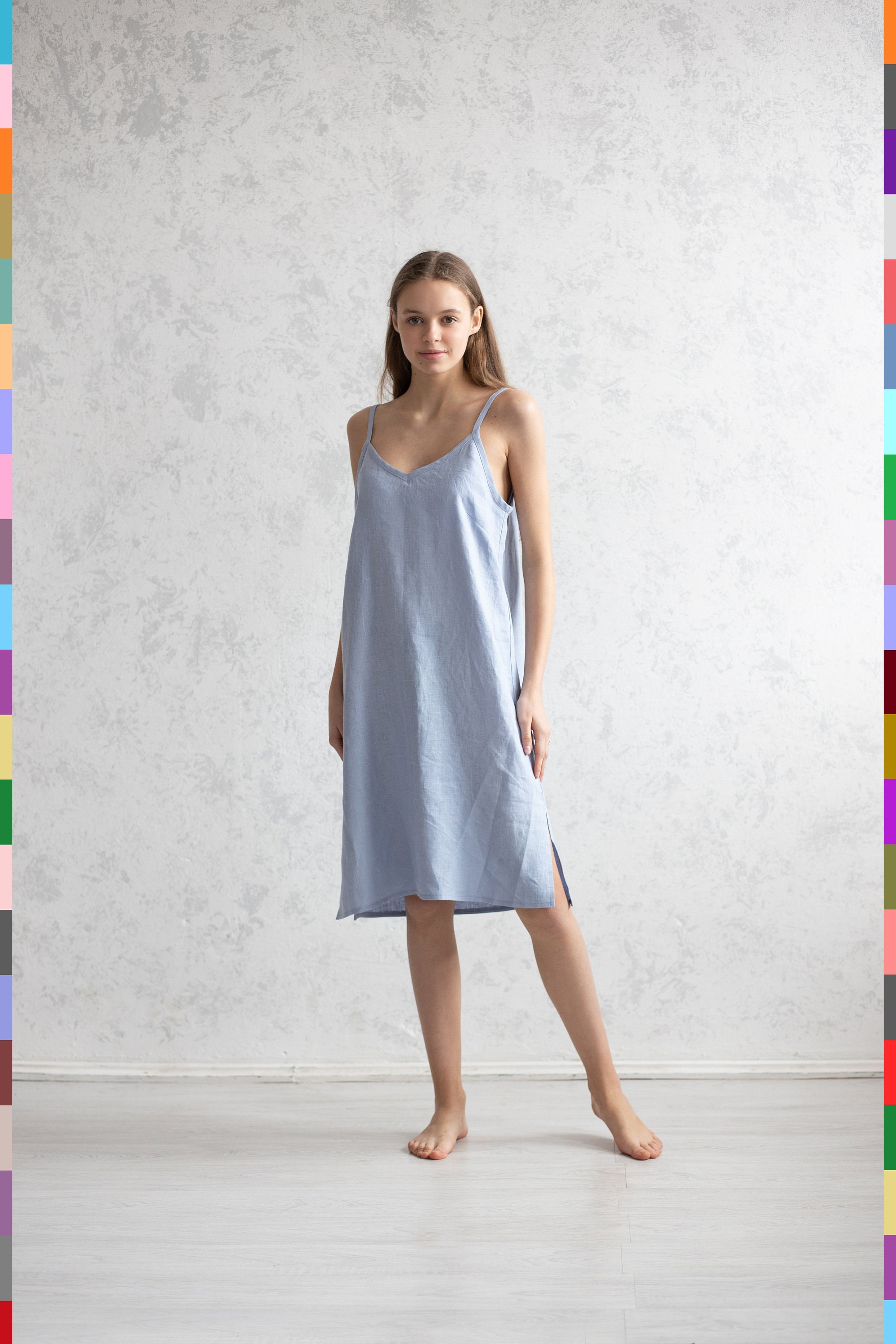 Slip Dress. Linen Slip Dresses. Light Blue Dresses. Bestseller | Etsy