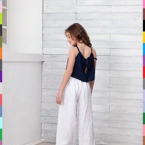 Kids Crop Top. Navy Blue Teen Top. Tie Top for Kids. Summer Kids ...