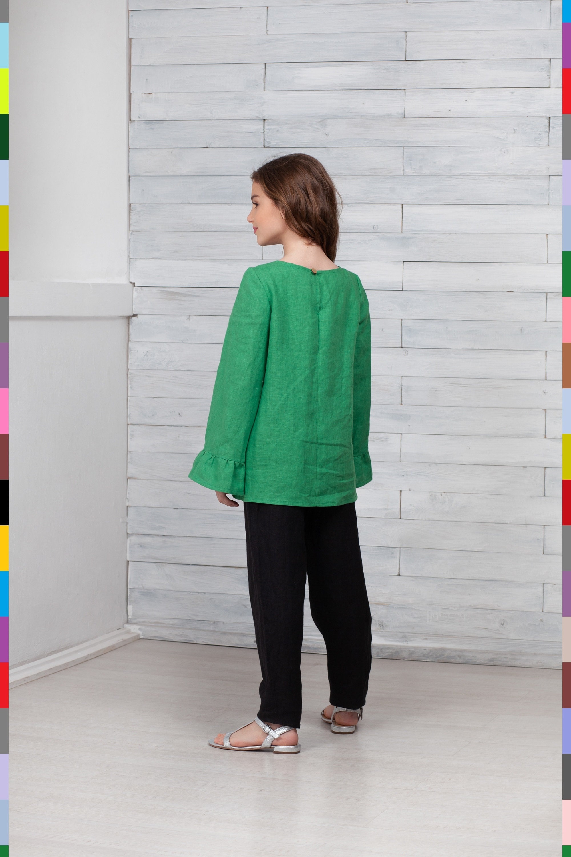 Green Kids Tunic. Kids Long Sleeve Top. Fall Girls Top. Girls - Etsy