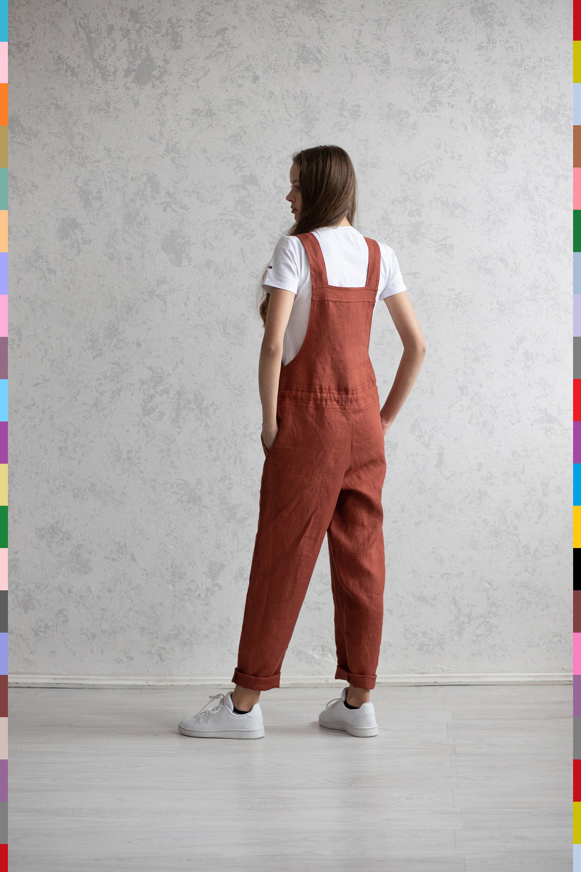 Linen Jumper. Flax Jumpsuit. Linen Romper. Terracotta - Etsy