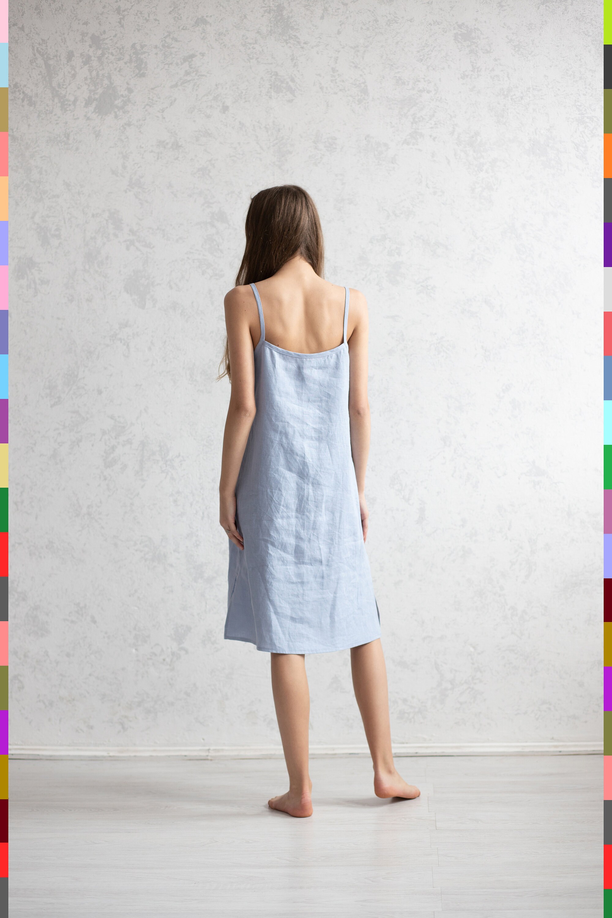 Slip Dress. Linen Slip Dresses. Light Blue Dresses. Bestseller | Etsy