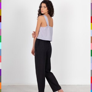 Purple Linen Top. Flax Crop Top. Linen Tank. 100% Pure Linen (italy) - Etsy