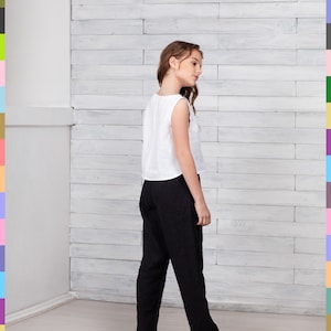 White Kids Top. Basic Girls Tank. Sleeveless Kids Top. Kids Crop Top ...