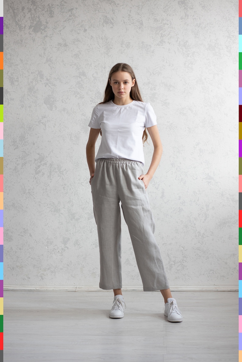 Summer Linen Pants. Classic Linen Pants. Gray Light Pants. - Etsy