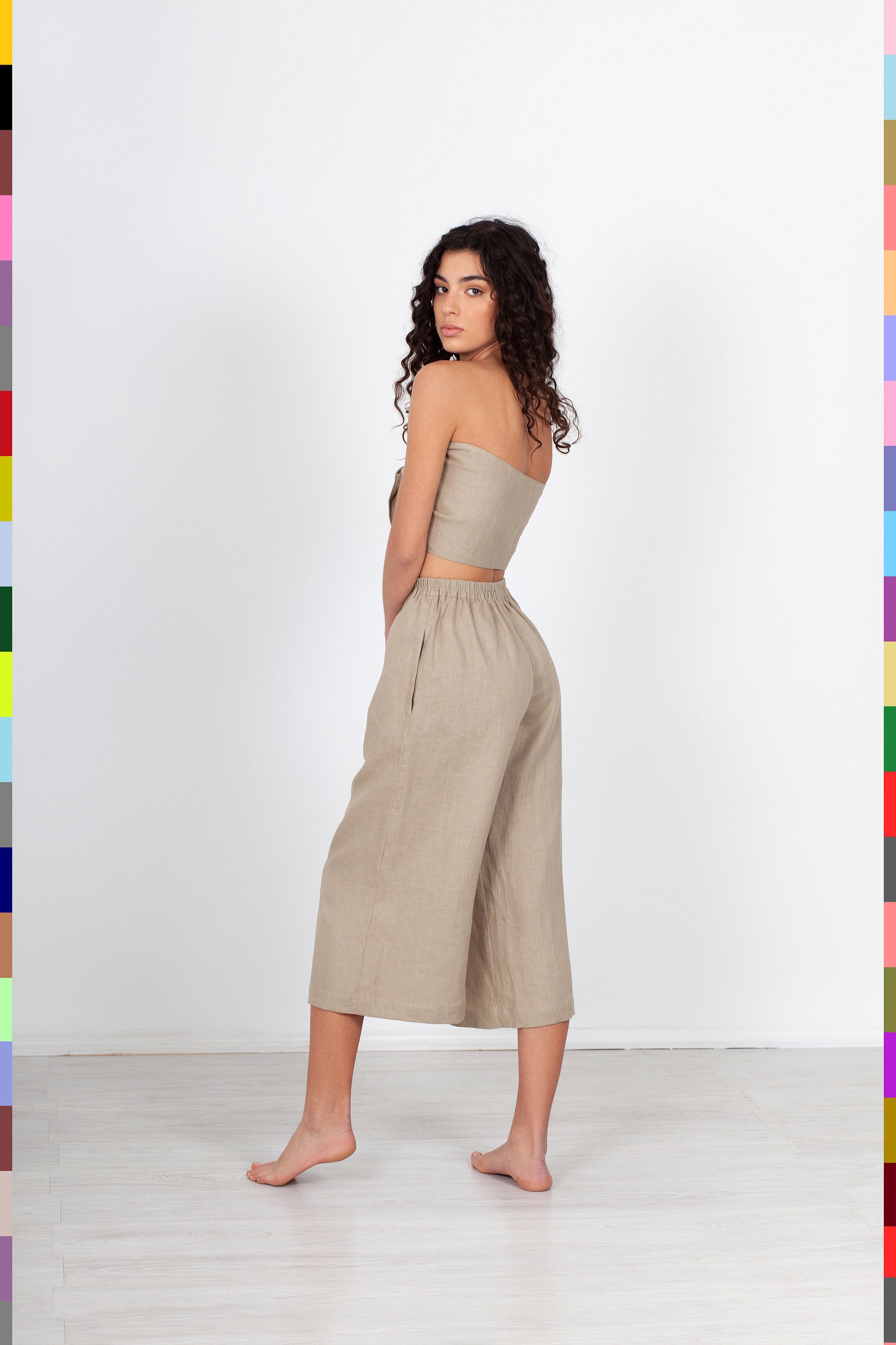 Beige Linen Top. Tie Front Crop Top. Linen Knot Top. Flax Top. - Etsy