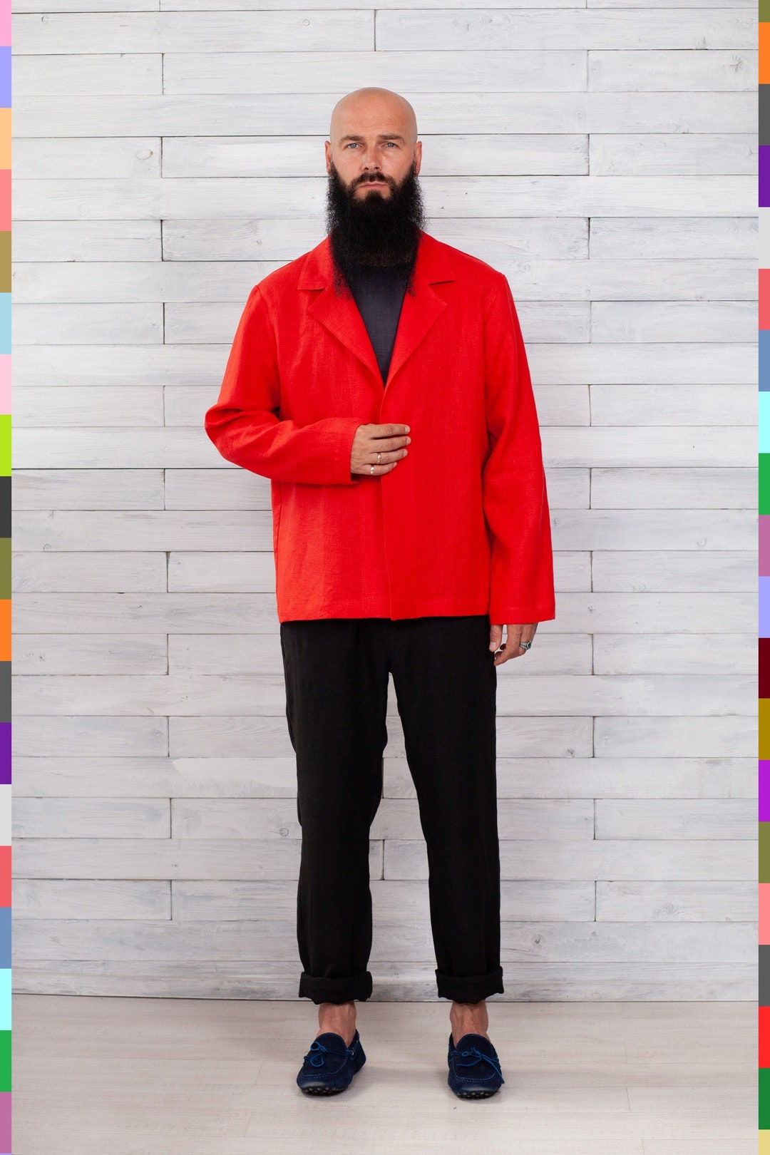 Handmade Italian Linen Men's Coat: Lightweight Flax Jacket - Etsy