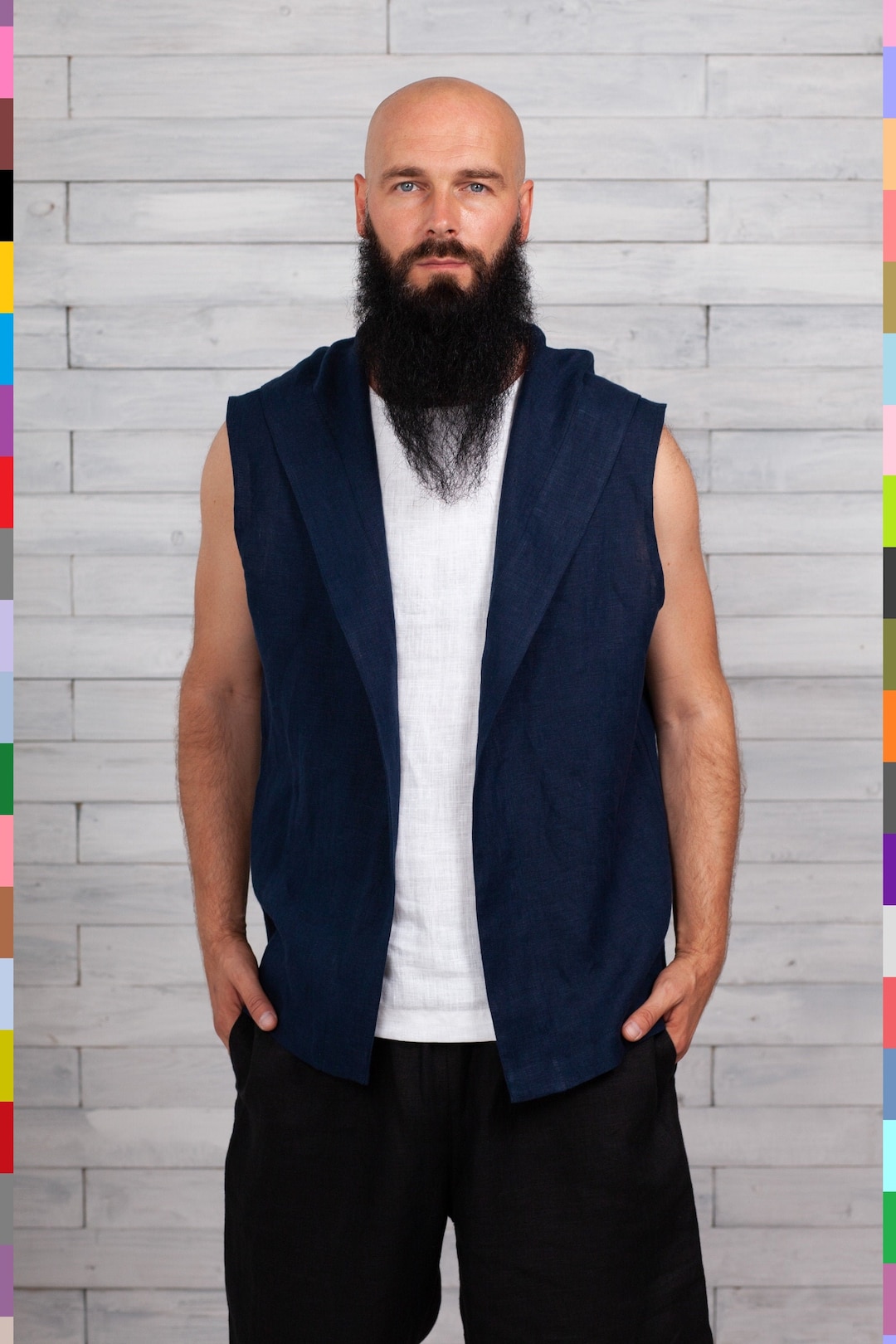 100% Pure Linen (italy). Linen Men Coat. Flax Man Jacket. Linen Boy ...