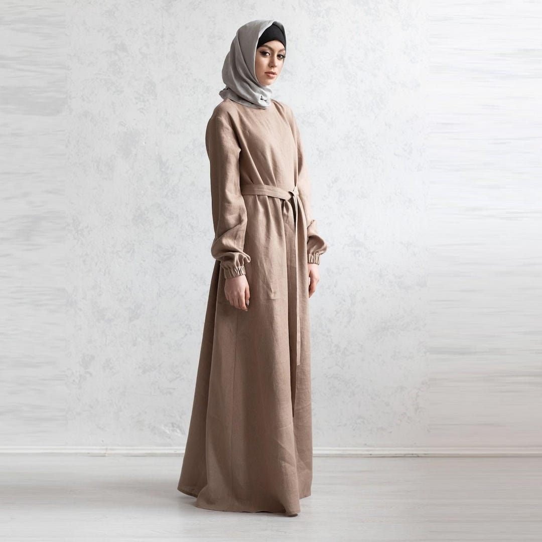 100% Italian Linen. Kaftan Dress. Arabian Clothing. Modern Caftan ...
