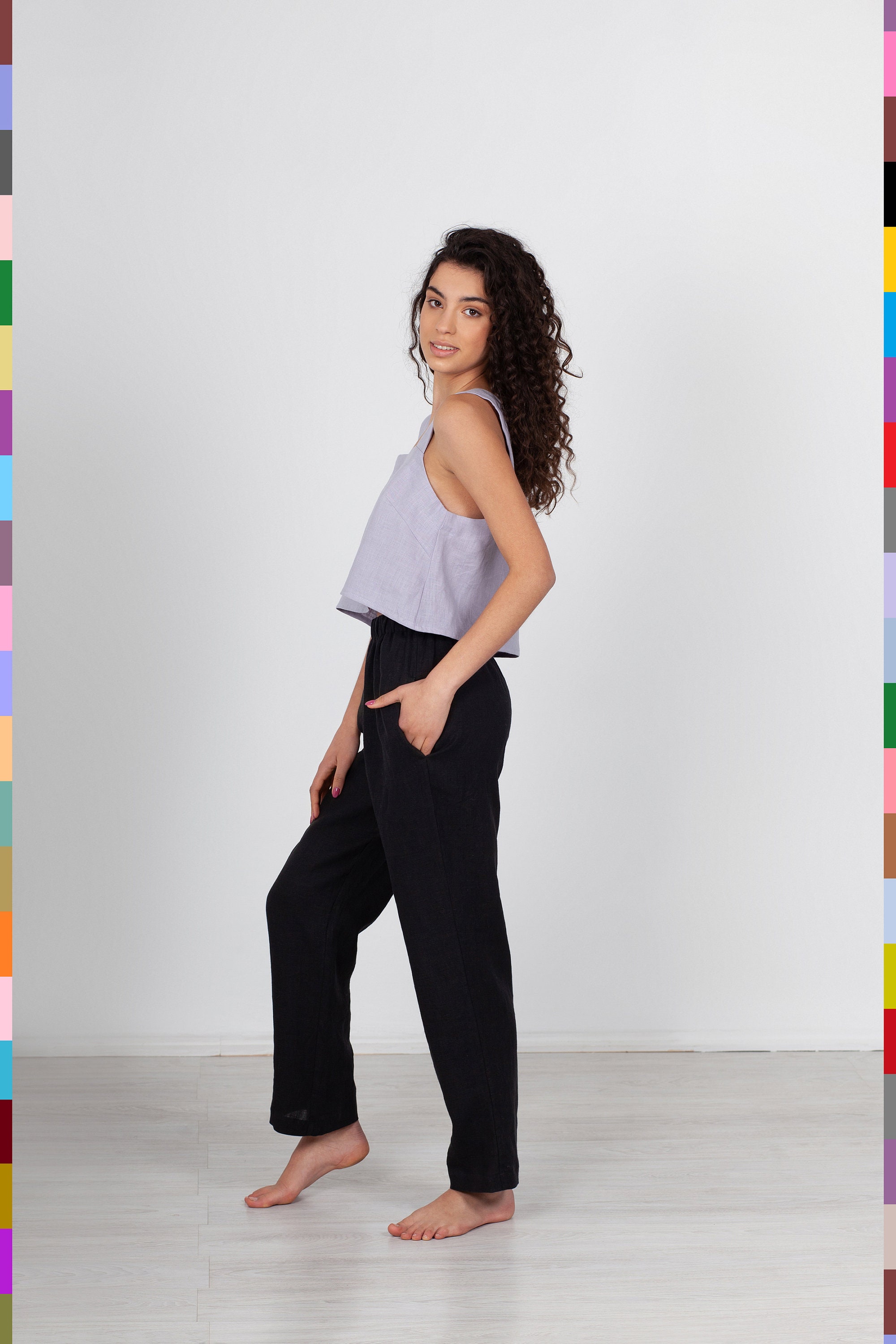 Purple Linen Top. Flax Crop Top. Linen Tank. 100% Pure Linen - Etsy