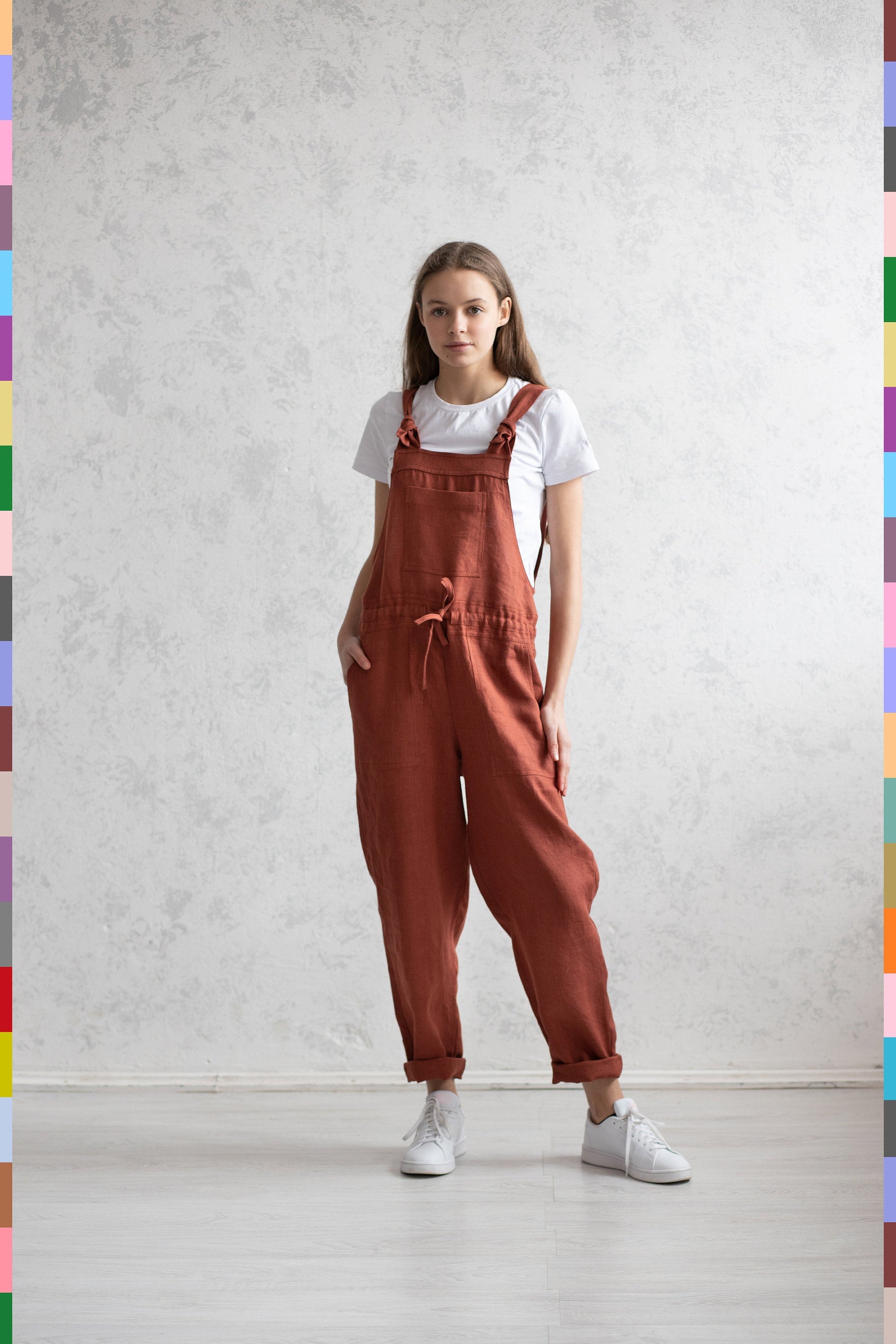 Linen Jumper. Flax Jumpsuit. Linen Romper. Terracotta - Etsy