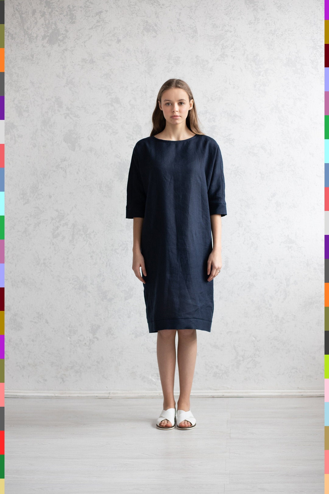 Linen Tunica. Loose Linen Tunic. Navy Tunics. Dark Blue Tunic. Soft ...