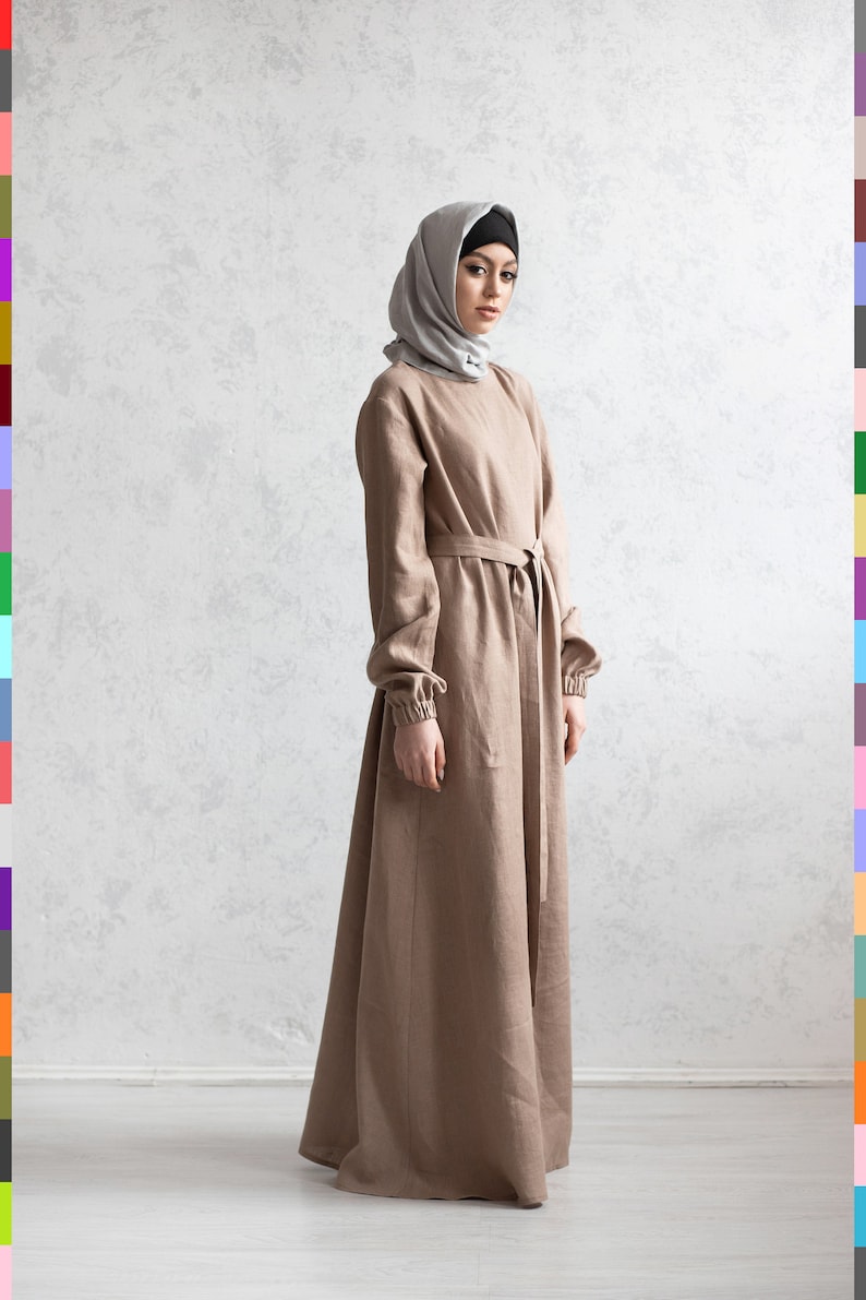 100% Pure Linen italy. Linen Women Hijab. Flax Woman Islamic - Etsy