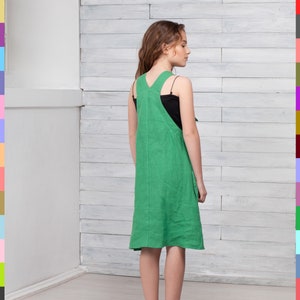 Green Kids Apron. Girls Pinafore. Childrens Apron. Teen Apron Dress ...