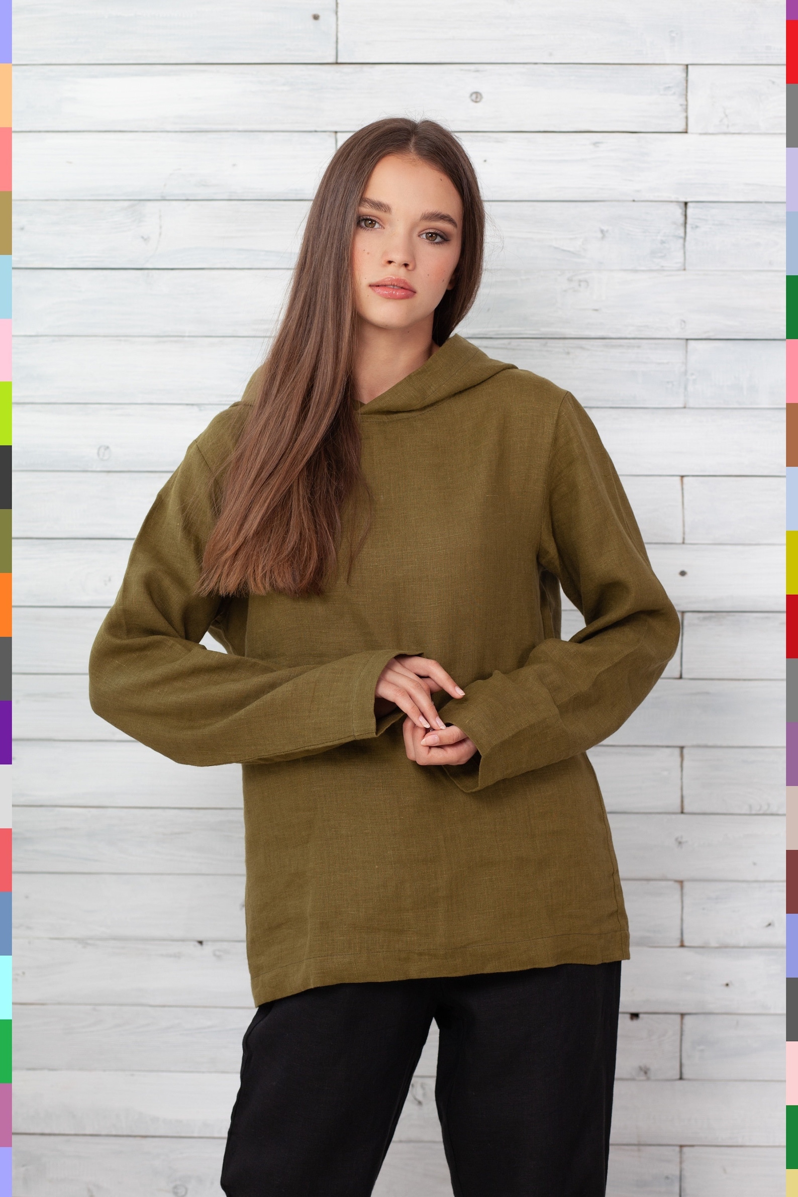 Linen Hoodie. Linen Sweatshirts. Hooded Linen Tunic. Linen - Etsy