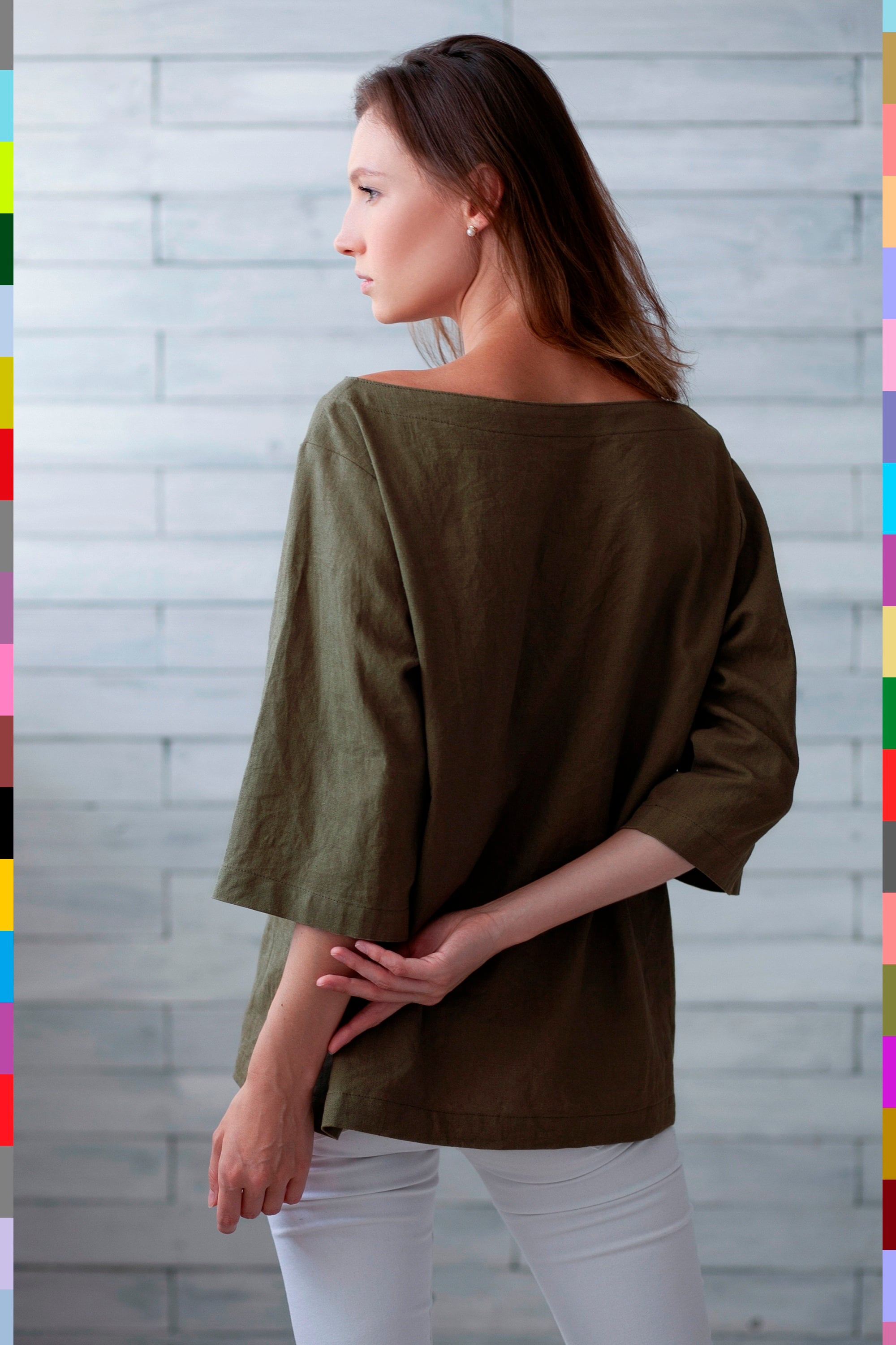 Khaki Linen Top. Flax Shirt. Linen T-shirt. Basic Linen Top. - Etsy