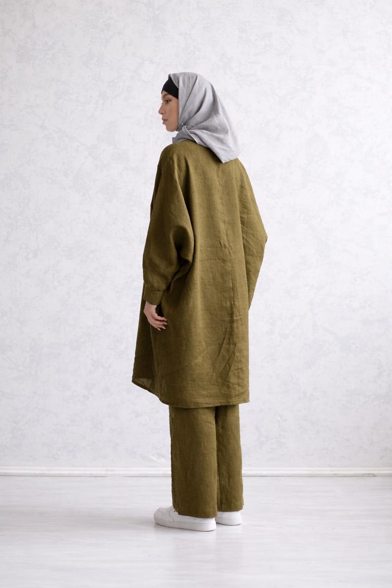 100% Italian Linen. Islamic Co Ord. Muslim Set. Modest Two Piece ...