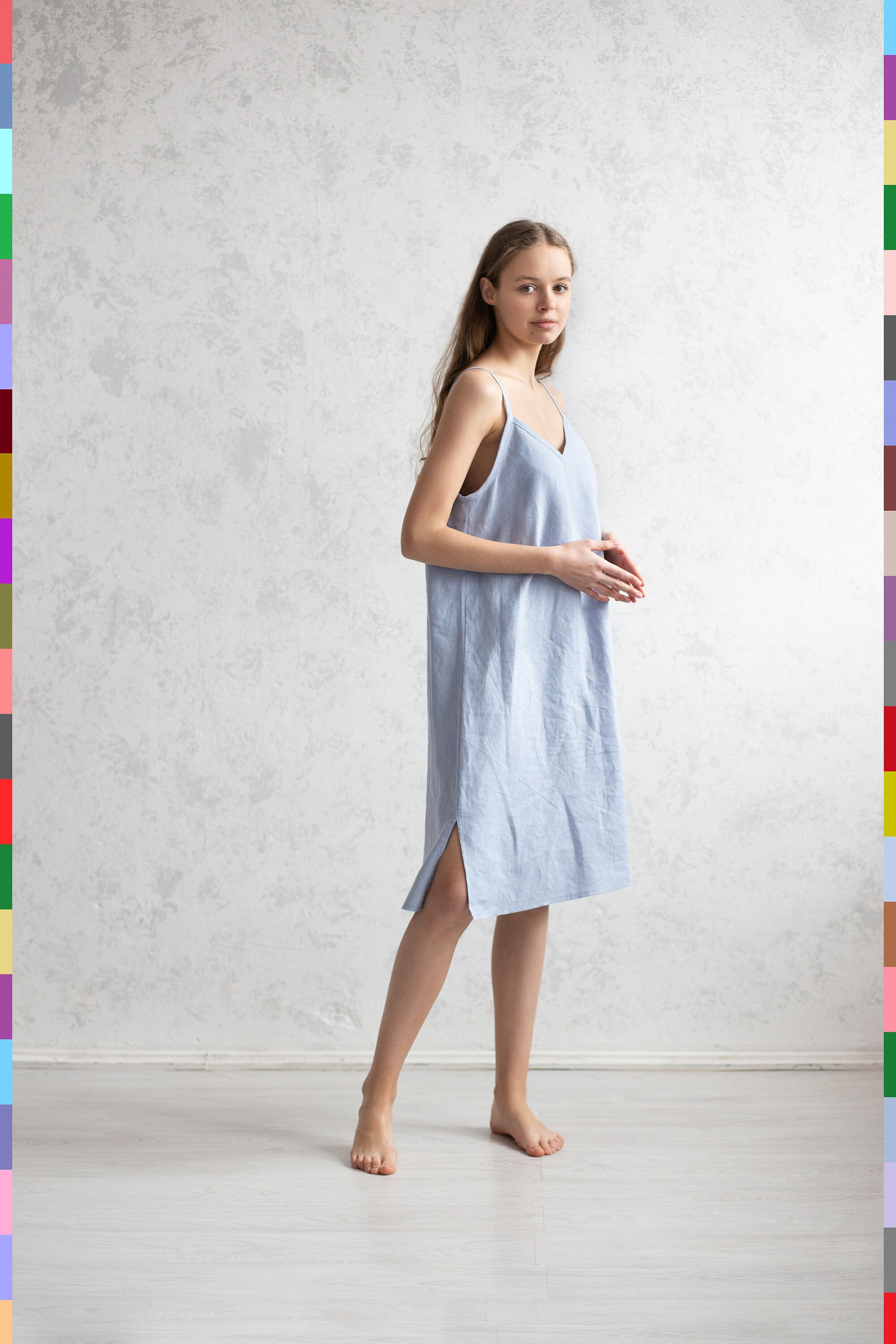 Slip Dress. Linen Slip Dresses. Light Blue Dresses. Bestseller | Etsy