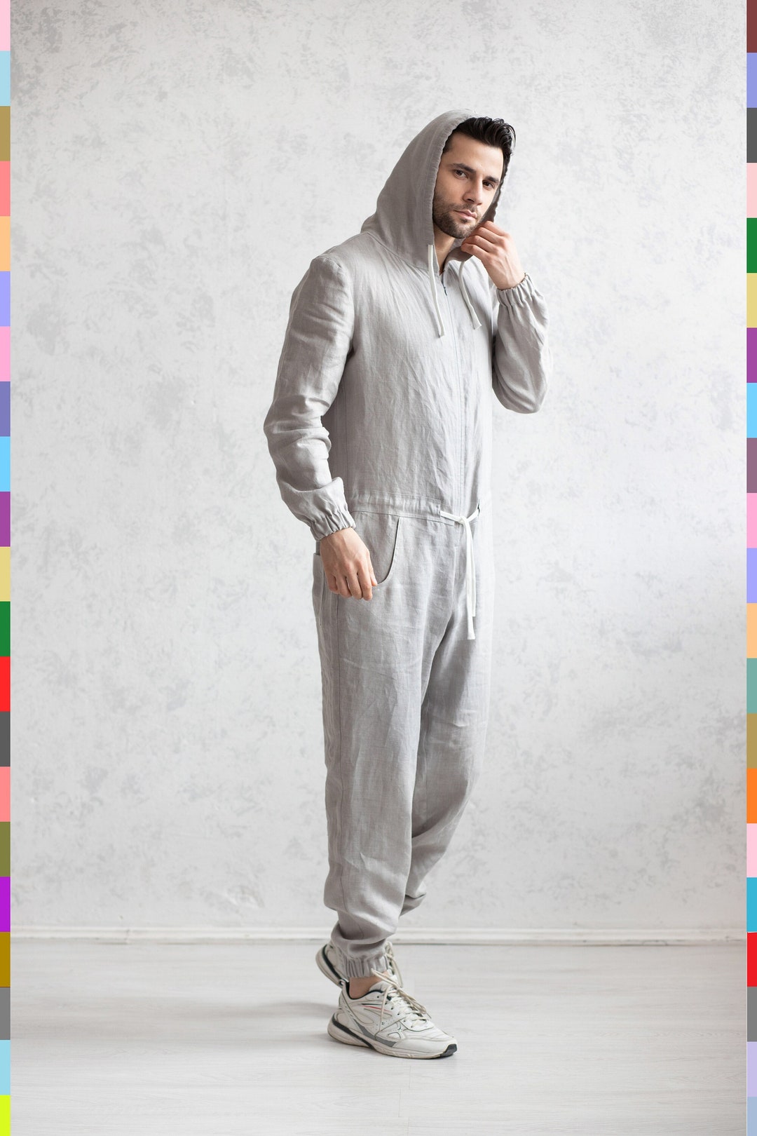 Linen Men Jumpsuit. Linen Men Romper. Men's Jumper. Linen Man Playsuit ...