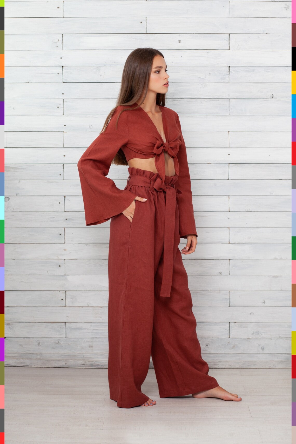 Linen Women Set. Linen Top and Bottom. Linen Costume. Linen | Etsy