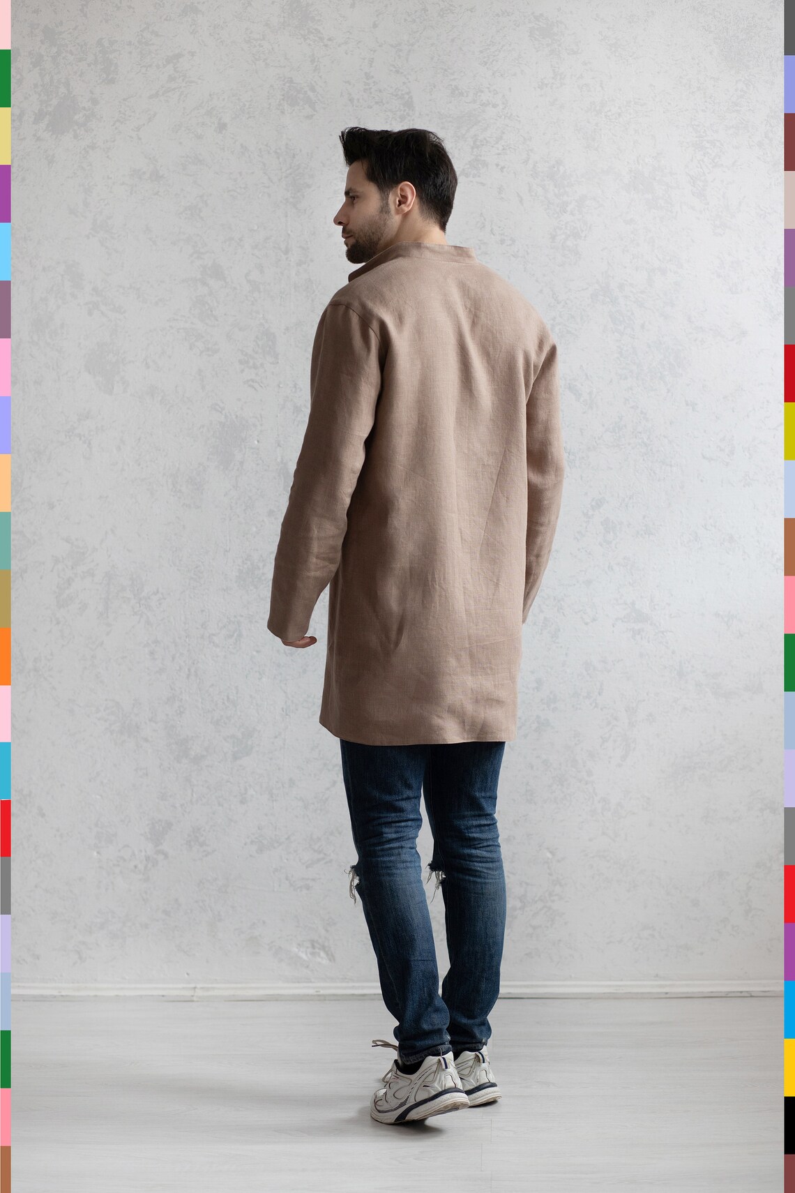 100% Pure Linen italy. Linen Double-sided Men Coat. Flax - Etsy