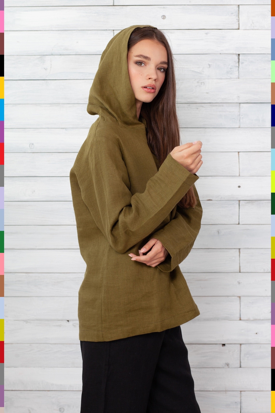 Linen Hoodie. Linen Sweatshirts. Hooded Linen Tunic. Linen - Etsy