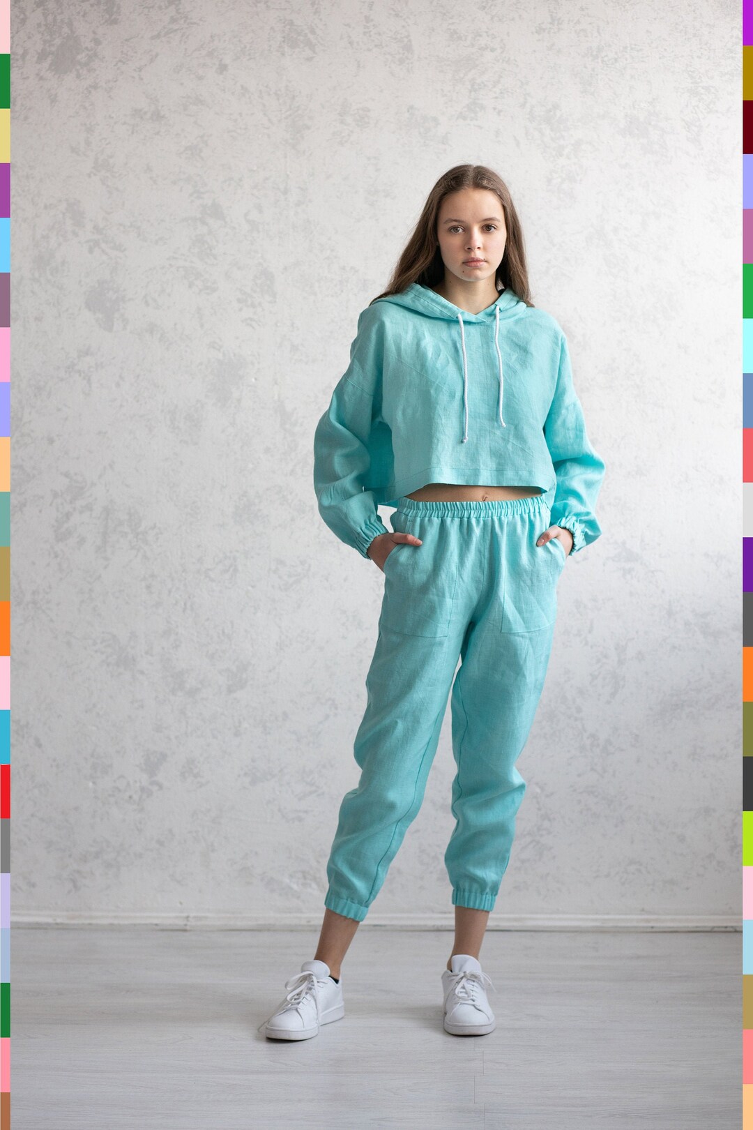 Linen Fitness Set - Linen Activewear - Sport Suit Women - Linen Sports ...