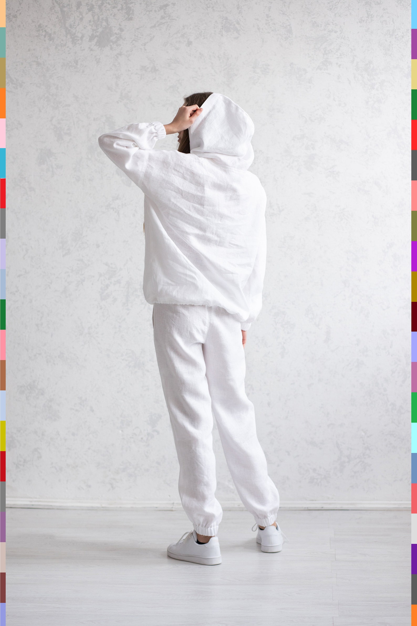 White Linen Fitness Set. Flax Activewear. Sport Suit Women. Linen ...