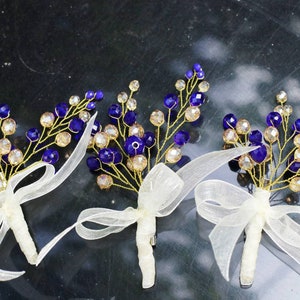 Royal Blue Corsage and Boutonniere Set Flower Prom Corsage | Etsy