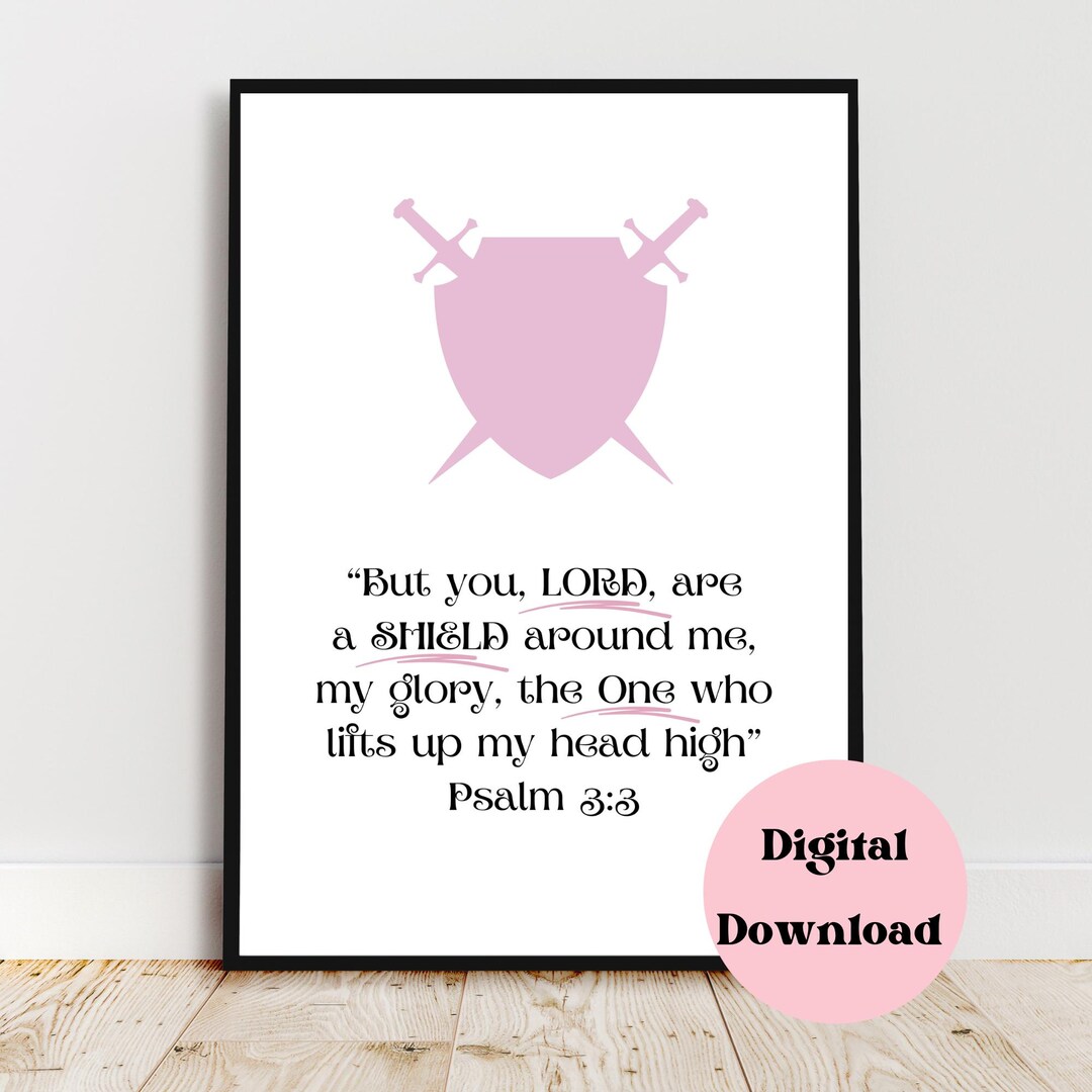 Psalm 3:3, Scripture Wall Art, Bible Verse Wall Art, Psalms Wall Art ...