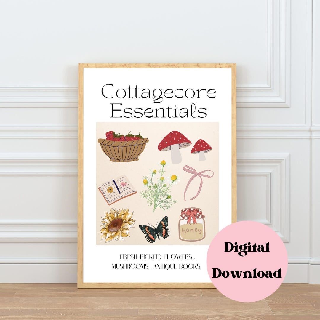 Cottagecore Essentials, Cottagecore, Feminine Wall Art, Cottagecore ...