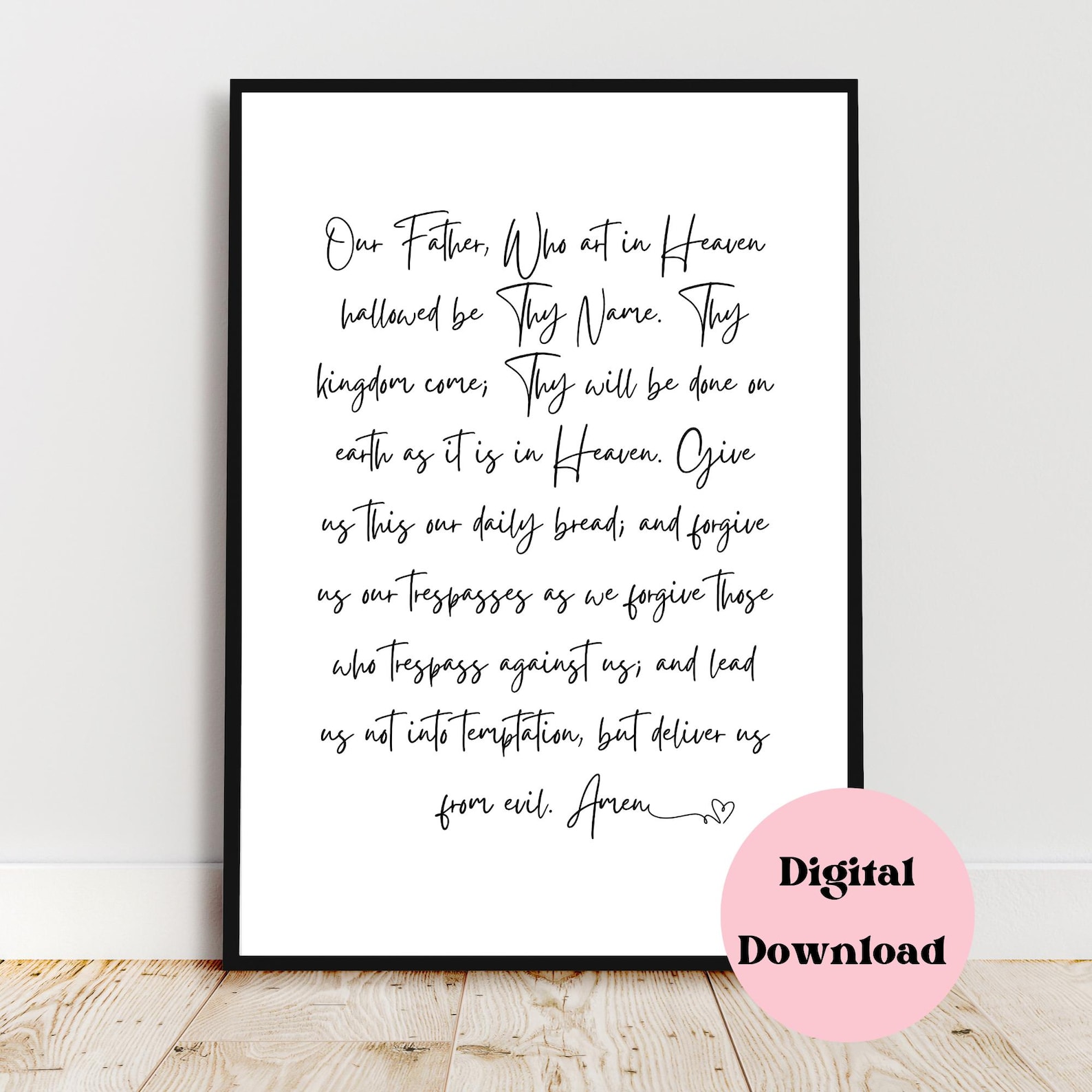 Our Father Prayer, Scripture Wall Art, Printable Wall Art, Lord’s ...