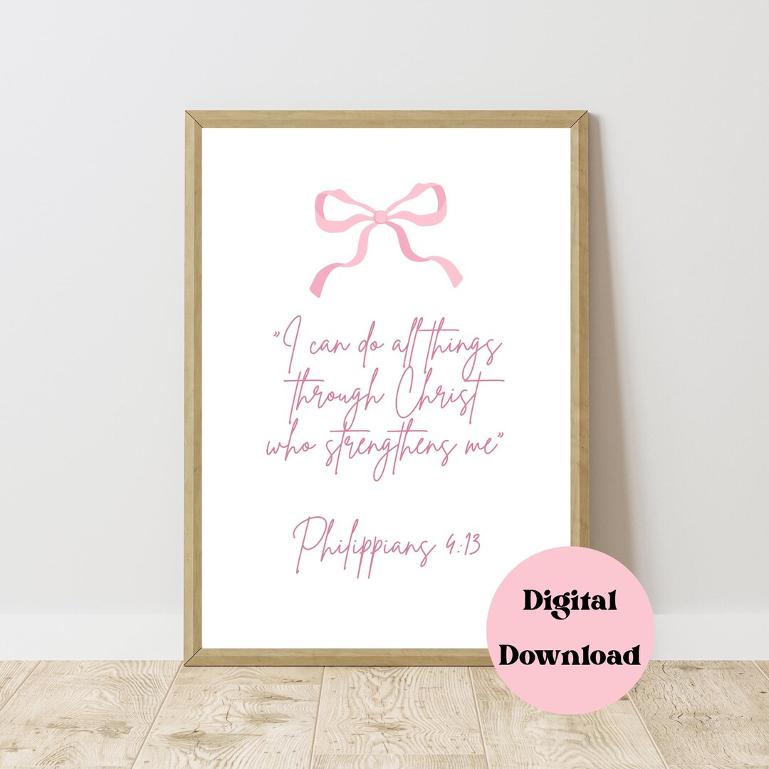 Philippians 4:13, Bible Verse Wall Art, Scripture Wall Art, Bible Verse ...
