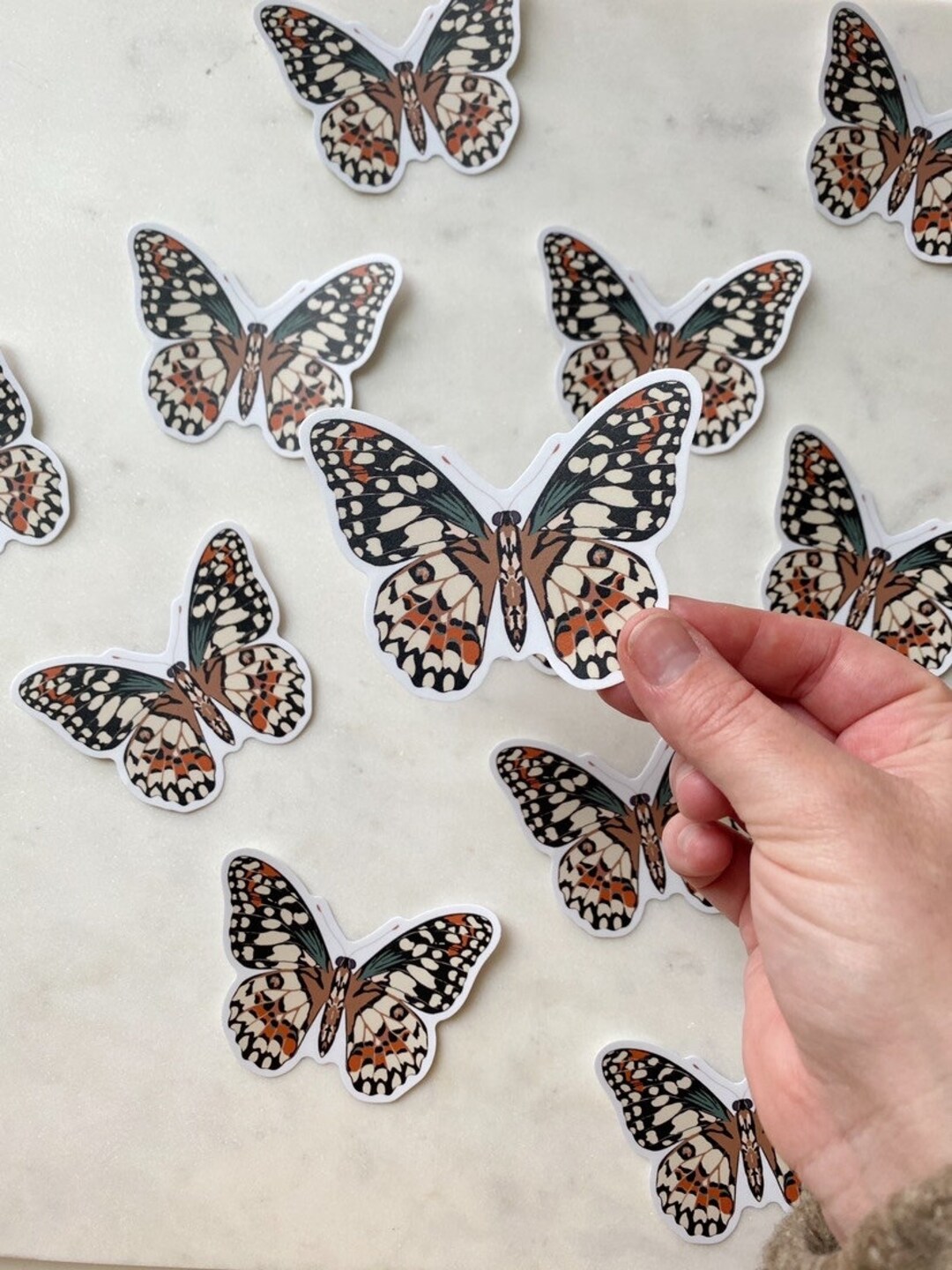 Boho Butterfly Sticker, Hand Drawn Matte Vinyl Decal - Etsy