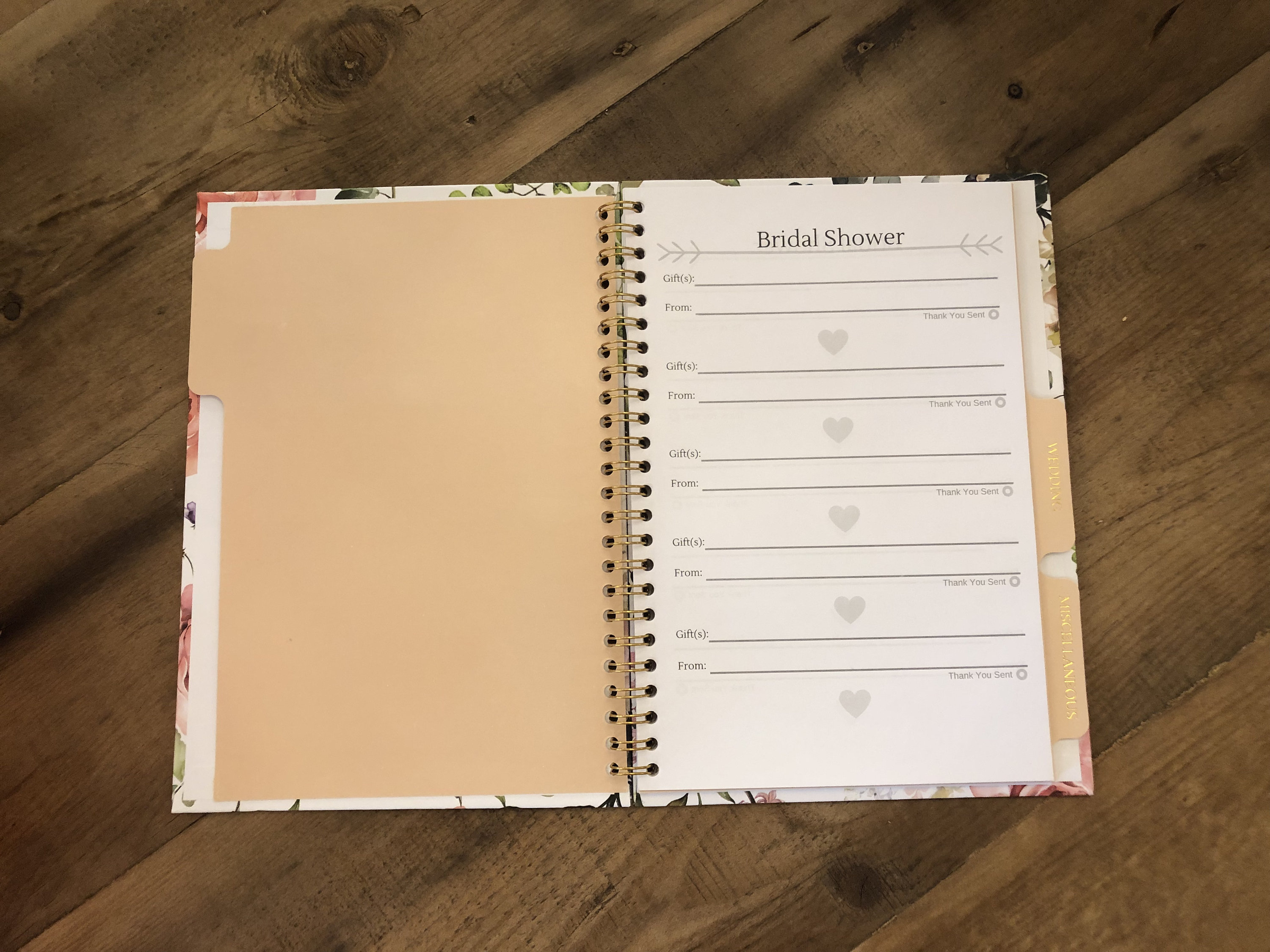 Bridal Gift Tracker Gift Log Book Bridal Shower Wedding - Etsy