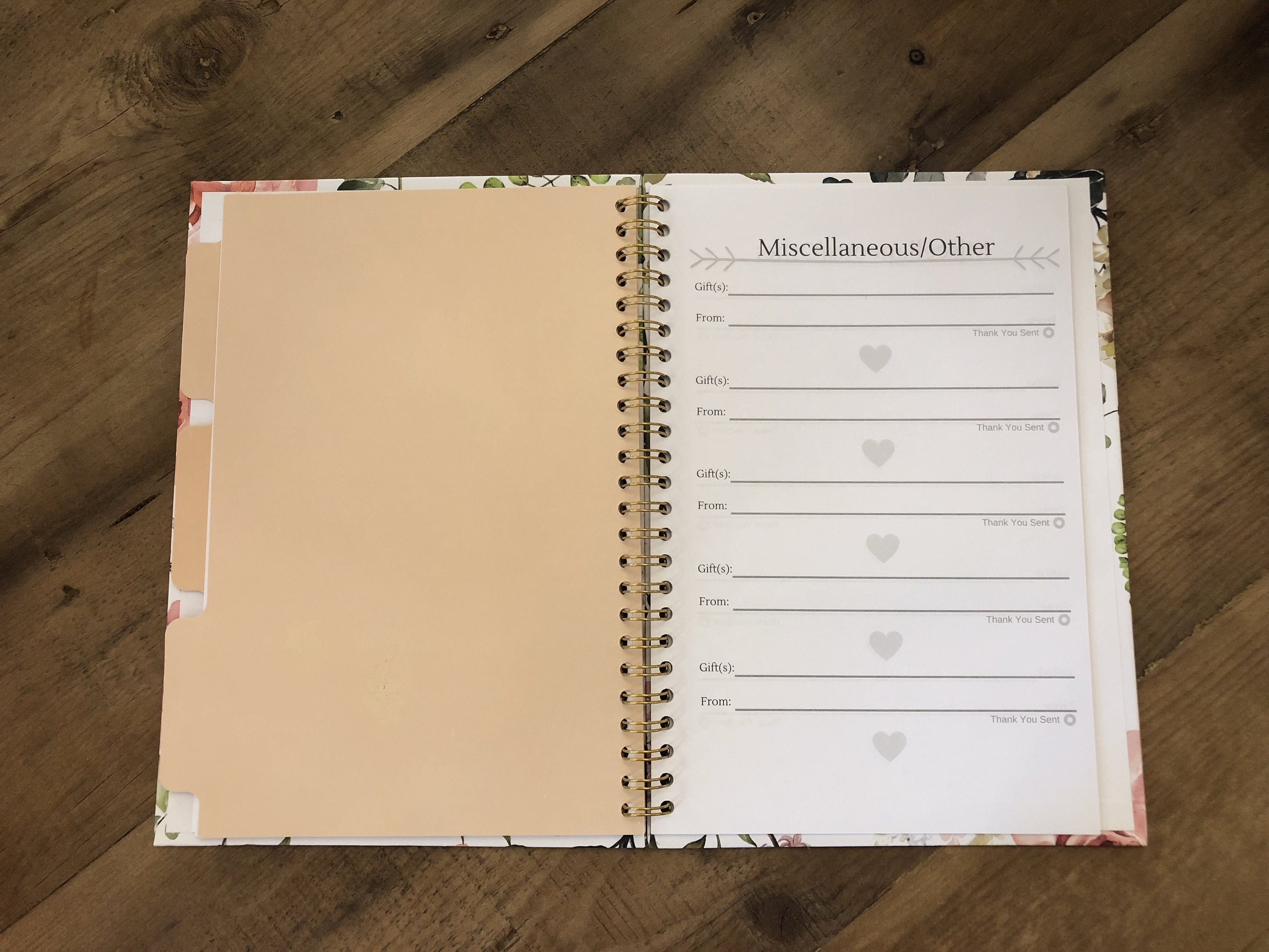 Bridal Gift Tracker Gift Log Book Bridal Shower Wedding - Etsy