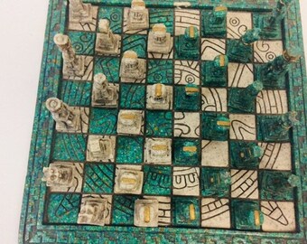 Aztec chess set | Etsy