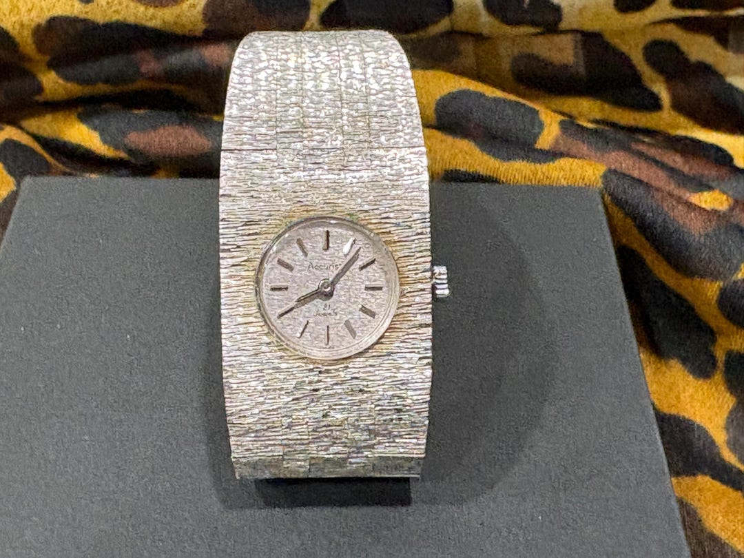 Vintage Silver Plated Watch by Accurist/70s Silver Plated Cocktail ...