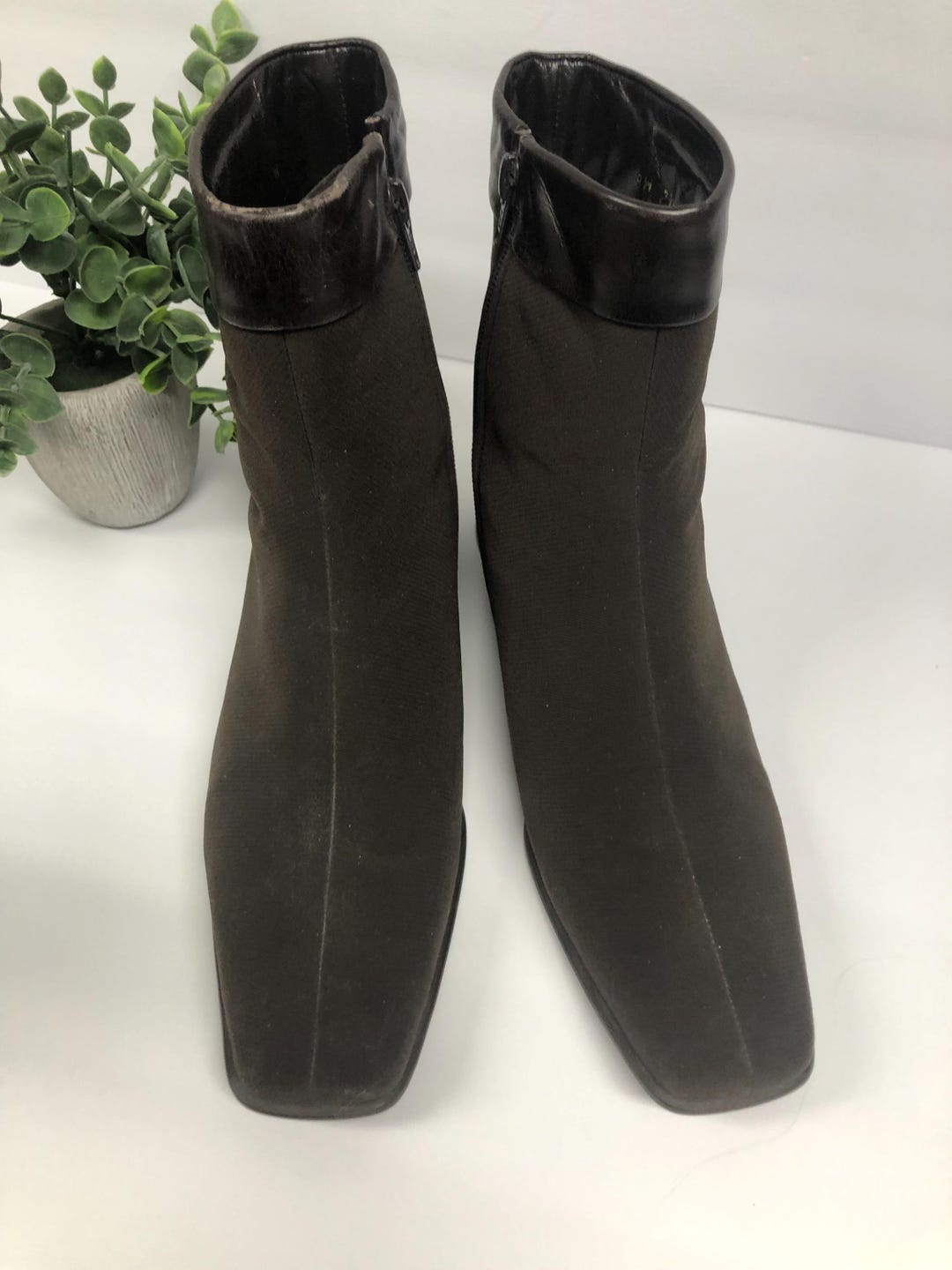 Stuart Weitzman Brown Gore-tex Ankle Boots Vintage Chelsie Boots With Leather Trim - Etsy