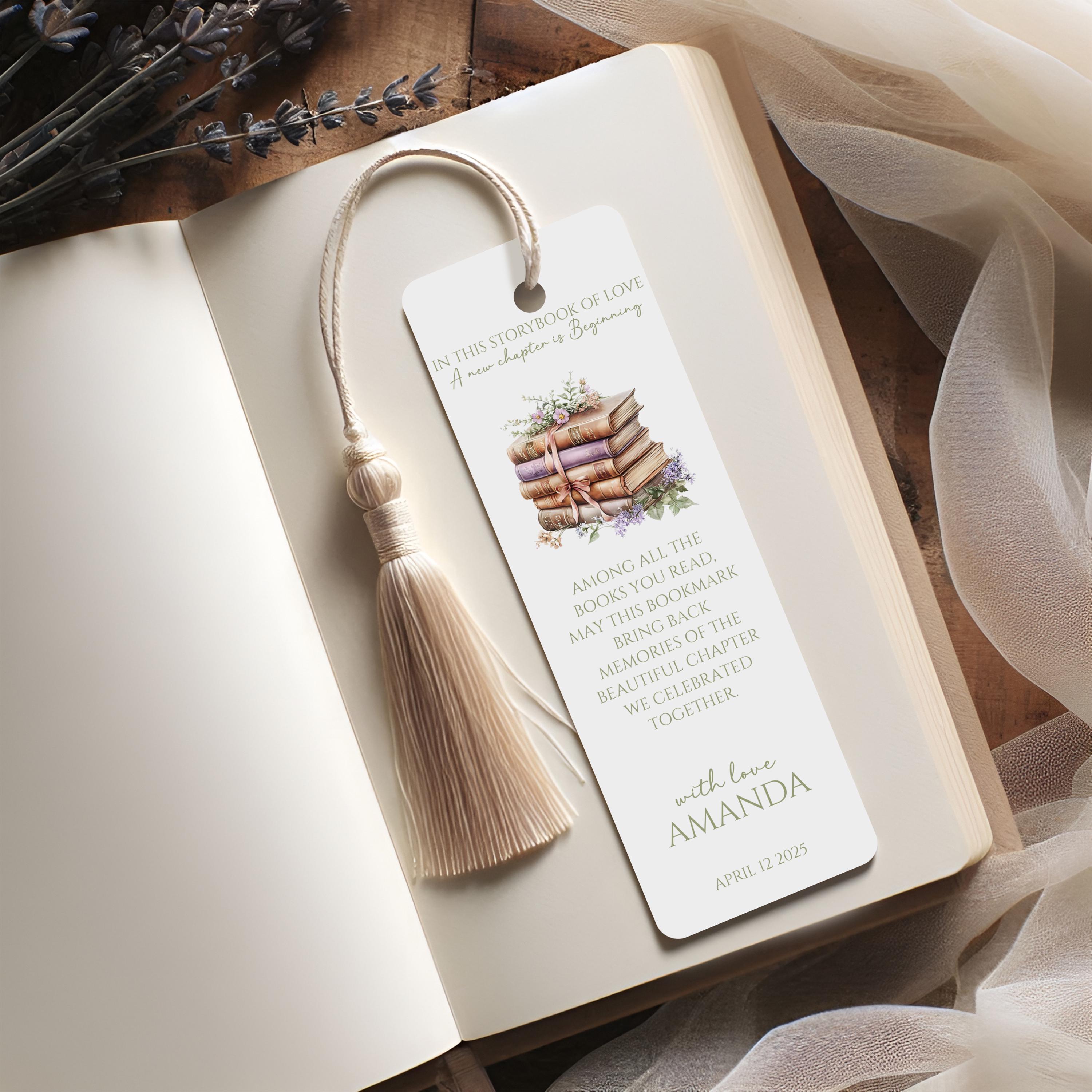 Book Themed Bridal Shower Bookmark Favor, Bridal Shower Favor, A New ...