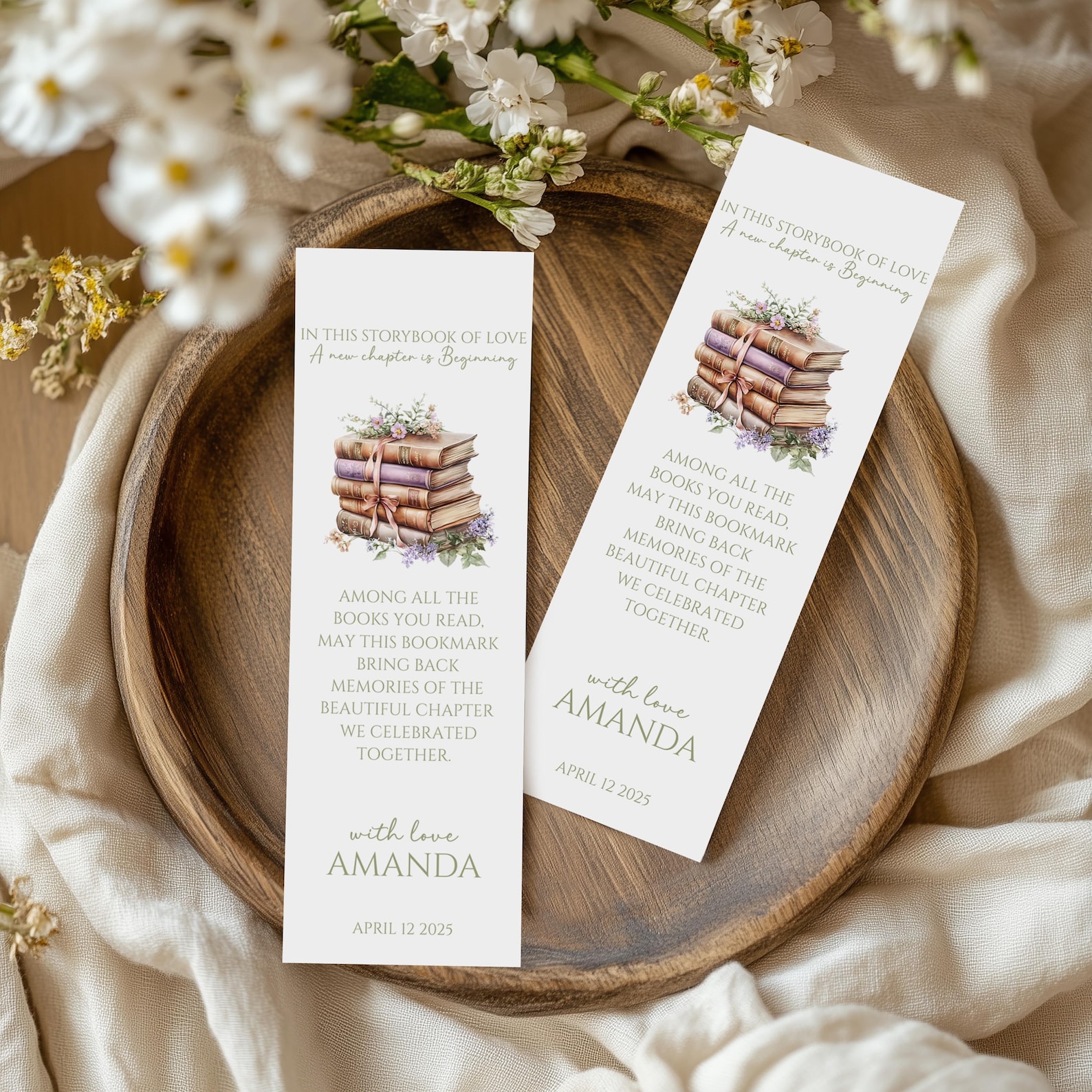 Book Themed Bridal Shower Bookmark Favor, Bridal Shower Favor, A New ...