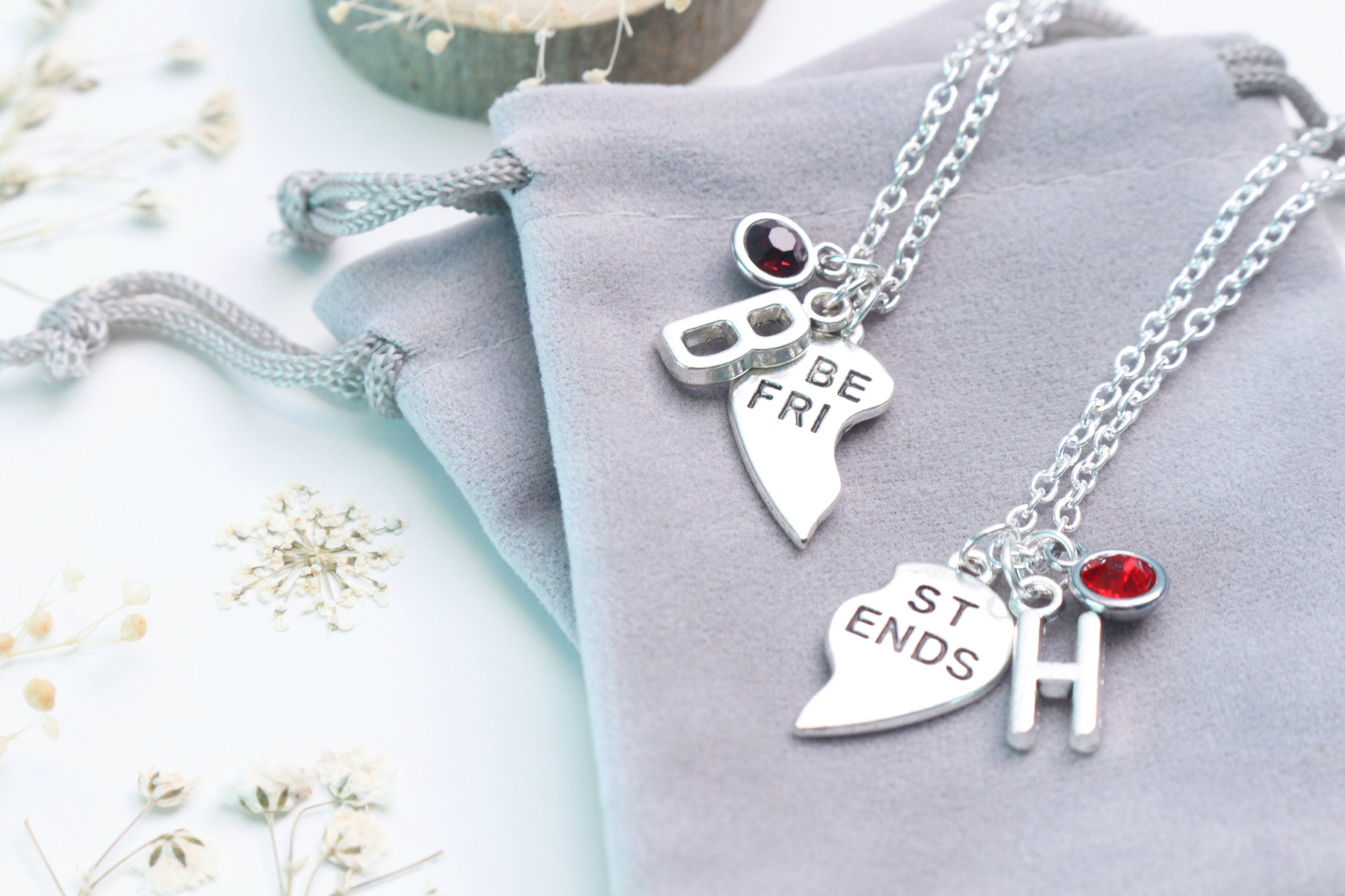Personalised Matching Best Friend Necklaces - Friend Gift. Matching Set ...