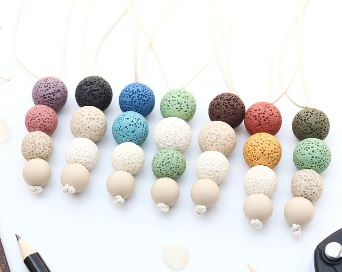 Lava Stone Essential Oil Car Diffuser, Aromatherapy Bead Car Diffuser ...