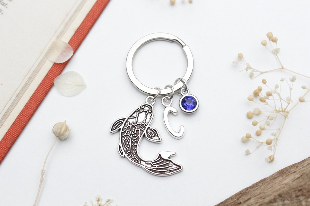 Personalised Koi Fish Keyring - Koi Lover Gift, Fish Keeping Keyring ...