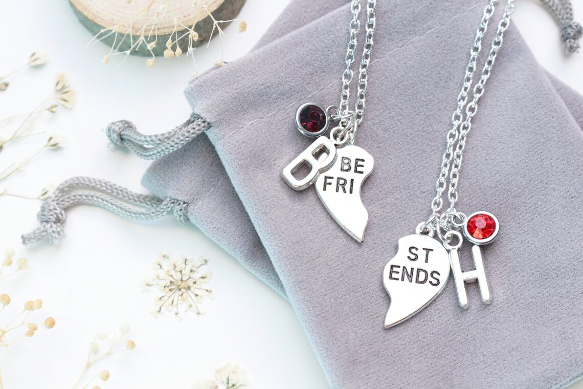 Personalised Matching Best Friend Necklaces - Friend Gift. Matching Set ...